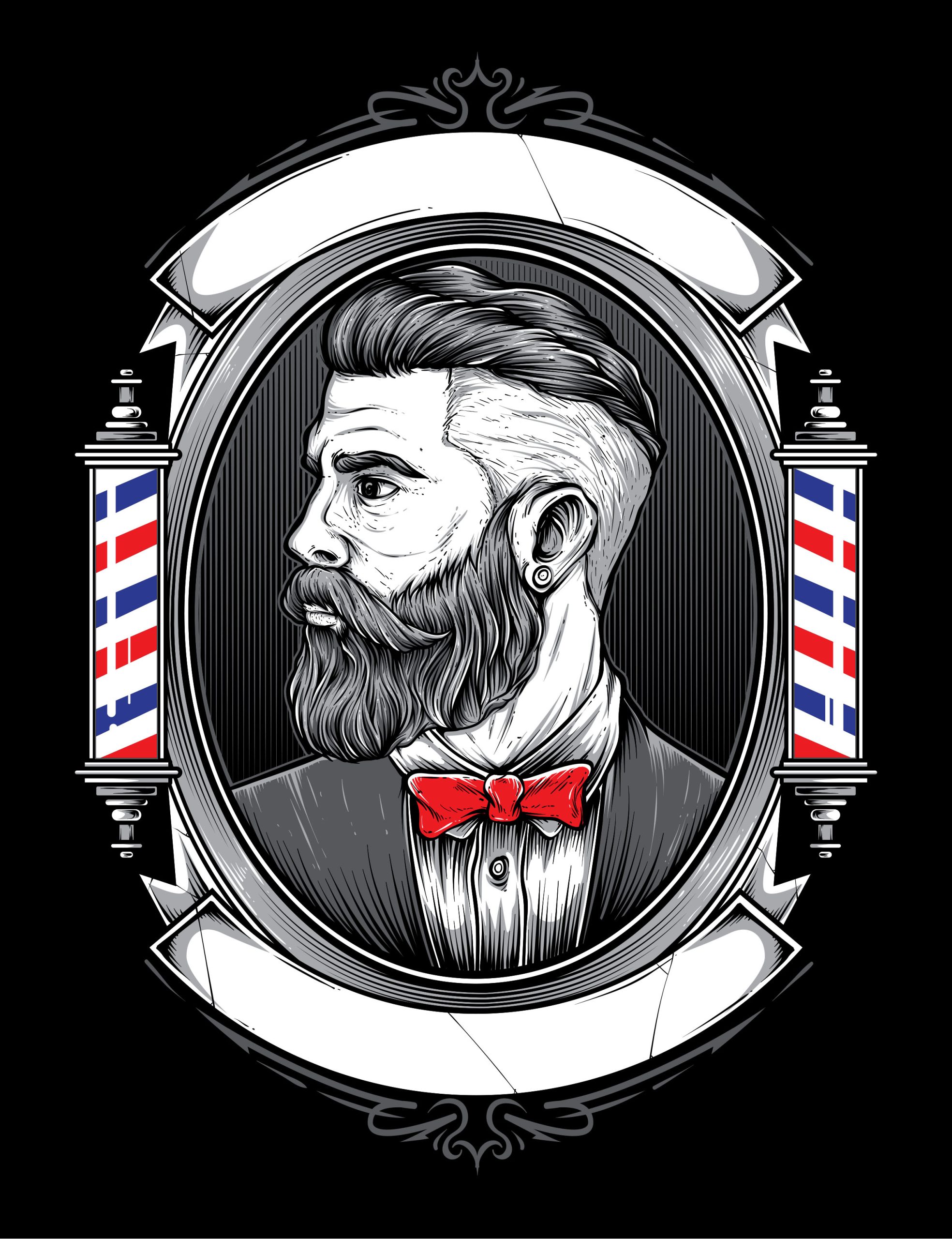 Logo Barber Shop Đẹp Chất Sành Điệu Tải Miễn Phí AI, CDR, PNG